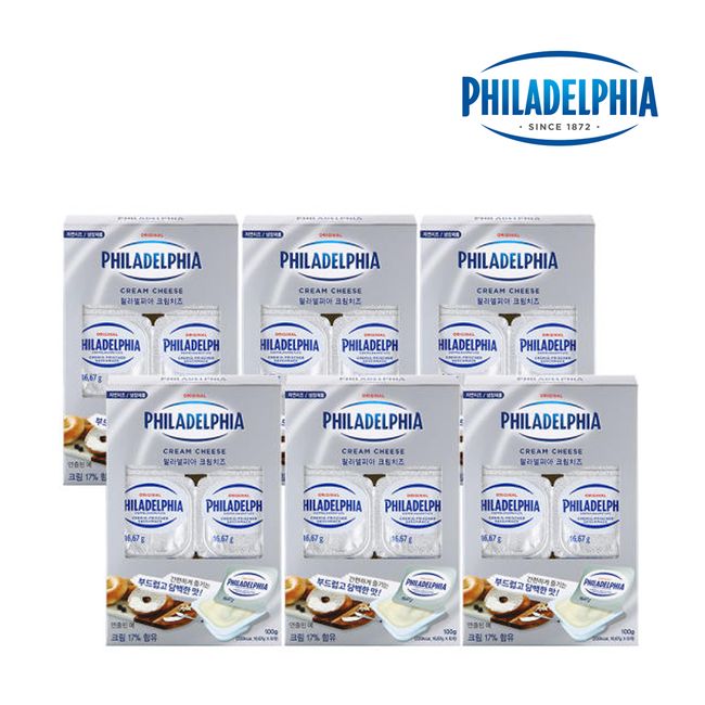 필라델피아 포션 크림치즈 16.67g 36개(6팩)-리테일커머스 | 코케비즈